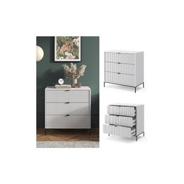 VICCO Kommode Eliza Wei&szlig; 80 x 81,2 cm mit 3 Schubladen