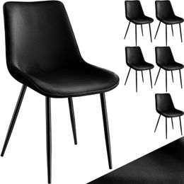 TecTake&reg; Set Stuhl, gepolstert, in Samtoptik, schwarze Stahlbeine, 48 x 59 x 82,5 cm