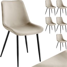 TecTake&reg; Set Stuhl, gepolstert, in Samtoptik, schwarze Stahlbeine, 48 x 59 x 82,5 cm