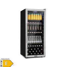 Klarstein Beersafe 7XL K&uuml;hlschrank 242 Liter 5 B&ouml;den Panoramaglast&uuml;r Edelstahl Edelstahl 242 Liter