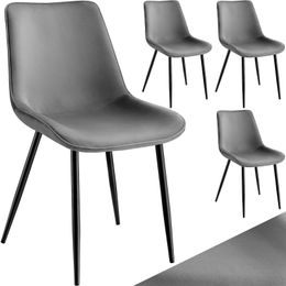 TecTake&reg; Set Stuhl, gepolstert, in Samtoptik, schwarze Stahlbeine, 48 x 59 x 82,5 cm