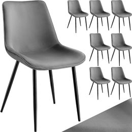 TecTake&reg; Set Stuhl, gepolstert, in Samtoptik, schwarze Stahlbeine, 48 x 59 x 82,5 cm
