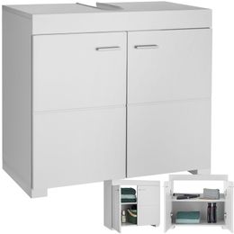 TecTake&reg; Waschbeckenunterschrank, 2 ger&auml;umige F&auml;cher, 2 leichtg&auml;ngige Fl&uuml;gelt&uuml;ren, 60 x 35 x 56 cm