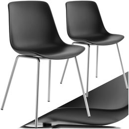 TecTake&reg; Kunststoffstuhl, gro&szlig;e Kunststoffschale, schlanke Stahlbeine, 46 x 55 x 80,5 cm