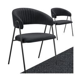 TecTake&reg; Armlehnstuhl, Webstoff, gepolstert, schlanke Stahlbeine, 60 x 58 x 85 cm