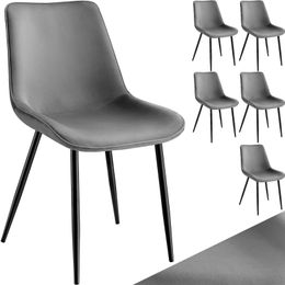 TecTake&reg; Set Stuhl, gepolstert, in Samtoptik, schwarze Stahlbeine, 48 x 59 x 82,5 cm