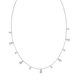 ZEEme Silber Halskette Silber 925 rhodiniert mit Zirkonia wei&szlig;