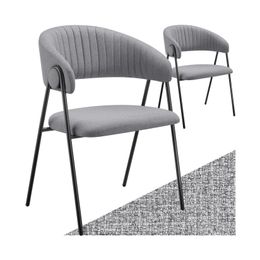 TecTake&reg; Armlehnstuhl, Webstoff, gepolstert, schlanke Stahlbeine, 60 x 58 x 85 cm