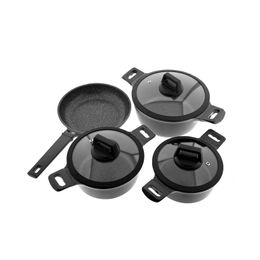 Mulex Kochgeschirr Set 7-tlg Topfset Koch-/Braten-Topf-Set Induktion