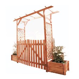 Promadino Set Pergola "Bamberg" mit T&uuml;ren + Pflanzk&auml;sten