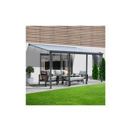 Home Deluxe Terrassen&uuml;berdachung SOLIS - 618 x 303 x 226 / 278 cm Grau