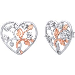 JULIE JULSEN Ohrstecker 925/- Sterling Silber teils ros&eacute; vergoldet Zirkonia
