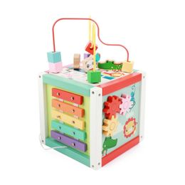 Fisher-Price - Holz-Aktivit&auml;tsw&uuml;rfel 5in1 Spielzeug W&uuml;rfel ab 18 Monaten
