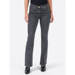 Bootcut-Jeans Inspirationen Gr. 23, Kurzgrößen, blau (stone, grey, denim) Damen Jeans