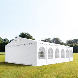 TOOLPORT 8x12m Partyzelt, PVC-Plane, weiß, mit Bodenrahmen - (5204)