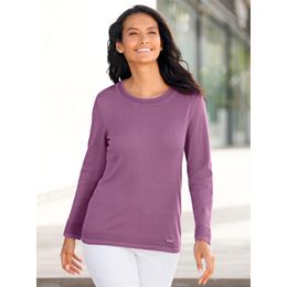 Rundhalspullover Casual Looks "Rundhals-Pullover" Gr. 36, lila (violett) Damen Pullover