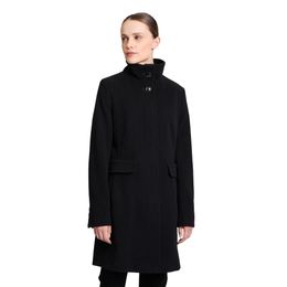 Wolljacke Gil Bret Gr. 42, schwarz (jet schwarz), Damen, Web, Obermaterial: 75% Wolle, 20% Polyamid, 5% Kaschmir, unifarben, Jacken, Mantel mit Stehkragen und Knopfverschluss