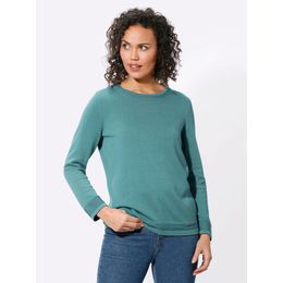 Rundhalspullover Casual Looks "Rundhals-Pullover" Gr. 36, blau (ozean) Damen Pullover