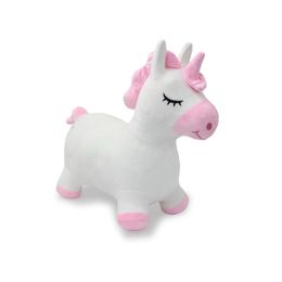 Hüpftier Einhorn mit Plüschbezug und Pumpe