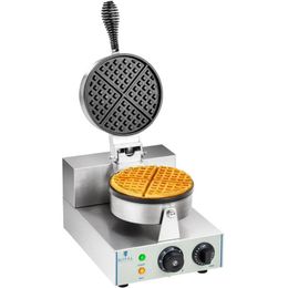 ROYAL CATERING Waffelautomat Elektro Waffeleisen Doppel Brüssler Waffel 1300 Watt Rund