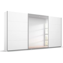 Schwebetürenschrank Rauch "Kleiderschrank Schrank Garderobe BESTSELLER KOLUNA mit Spiegel" Schränke Gr. B/H/T: 360 cm x 210 cm x 62 cm, 3 St., weiß (alpinweiß) inkl. 2 Innenschubladen sowie extra Einlegeböden MADE IN GERMANY