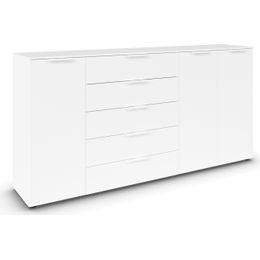 Kommode Rauch "Flipp" Sideboards Gr. B/H/T: 200cm x 100cm x 42cm, 5 St., weiß (alpinweiß) 3-türig mit 5 Schubladen und Soft-Close-Funktion