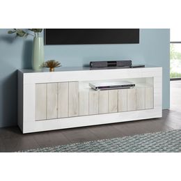 Lowboard Inosign "Urbino" Sideboards weiß (weiß hochglanz/pinienfarben weiß) Breite 138 cm