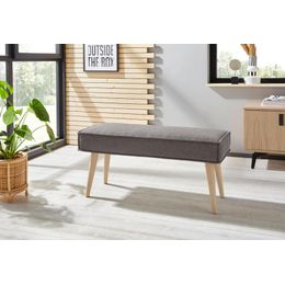 Eckbank exxpo - SOFA FASHION "Lungo" Sitzbänke Gr. B/H/T: 104cm x 50cm x 40cm, Webstoff, Bankhocker, grau (grey melange) Frei im Raum stellbar