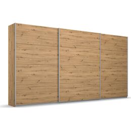 Schwebetürenschrank Rauch "Kleiderschrank Schrank Garderobe KOLUNA mit Dekor-Front" Schränke Gr. B/H/T: 360 cm x 229 cm x 62 cm, 3 St., braun (eiche artisan) inkl. 2 Innenschubladen sowie extra Einlegeböden MADE IN GERMANY