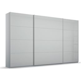 Schwebetürenschrank Rauch "Koluna" Schränke Gr. B/H/T: 315 cm x 210 cm x 62 cm, 3 St., grau (seidengrau, glas seidengrau) Glasfront, inkl. 2 Innenschubladen sowie extra Böden