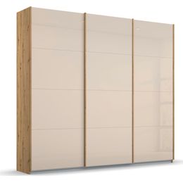 Schwebetürenschrank Rauch "Koluna" Schränke Gr. B/H/T: 203 cm x 210 cm x 62 cm, 3 St., beige (eiche artisan, glas champagner) Glasfront, inkl. 2 Innenschubladen sowie extra Böden