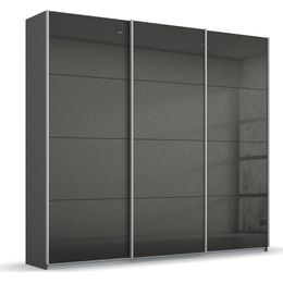 Schwebetürenschrank Rauch "Koluna" Schränke Gr. B/H/T: 203 cm x 210 cm x 62 cm, 3 St., grau (graumetallic, hochglanz effektgrau) Hochglanzfront, inkl. 2 Innenschubladen sowie extra Böden