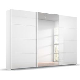 Schwebetürenschrank Rauch "Kleiderschrank Schrank Garderobe KOLUNA mit Glastüren und Spiegel" Schränke Gr. B/H/T: 271 cm x 229 cm x 62 cm, 3 St., weiß (alpinweiß, glas kristallweiß) inkl. 2 Innenschubladen sowie extra Einlegeböden MADE IN GERMANY