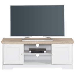 Lowboard Home Affaire "Nanna", weiß (weiß, sonoma eiche), B:118cm H:46cm T:39cm, Holzwerkstoff, Sideboards