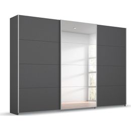 Schwebetürenschrank Rauch "Kleiderschrank Schrank Garderobe BESTSELLER KOLUNA mit Spiegel" Schränke Gr. B/H/T: 271 cm x 210 cm x 62 cm, 3 St., grau (graumetallic) inkl. 2 Innenschubladen sowie extra Einlegeböden MADE IN GERMANY