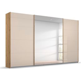 Schwebetürenschrank Rauch "Kleiderschrank Schrank Garderobe KOLUNA mit Glastüren und Spiegel" Schränke Gr. B/H/T: 315 cm x 229 cm x 62 cm, 3 St., beige (eiche artisan, glas champagner) inkl. 2 Innenschubladen sowie extra Einlegeböden MADE IN GERMANY