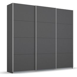 Schwebetürenschrank Rauch "Kleiderschrank Schrank Garderobe KOLUNA mit Dekor-Front" Schränke Gr. B/H/T: 203 cm x 210 cm x 62 cm, 3 St., grau (graumetallic) inkl. 2 Innenschubladen sowie extra Einlegeböden MADE IN GERMANY