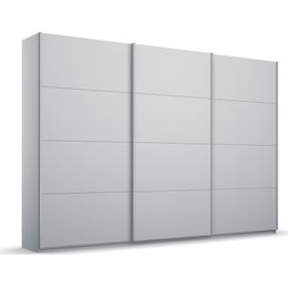 Schwebetürenschrank Rauch "Kleiderschrank Schrank Garderobe KOLUNA mit Dekor-Front" Schränke Gr. B/H/T: 271 cm x 229 cm x 62 cm, 3 St., grau (seidengrau) inkl. 2 Innenschubladen sowie extra Einlegeböden MADE IN GERMANY