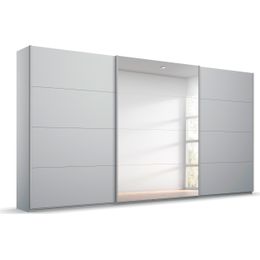 Schwebetürenschrank Rauch "Kleiderschrank Schrank Garderobe BESTSELLER KOLUNA mit Spiegel" Schränke Gr. B/H/T: 360 cm x 210 cm x 62 cm, 3 St., grau (seidengrau) inkl. 2 Innenschubladen sowie extra Einlegeböden MADE IN GERMANY