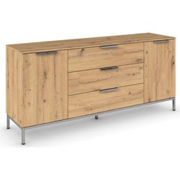 Kommode Rauch "Flipp" Sideboards Gr. B/H/T: 160cm x 72cm x 42cm, 3 St., braun (eiche artisan) 2-türig mit 3 Schubladen und Soft-Close-Funktion