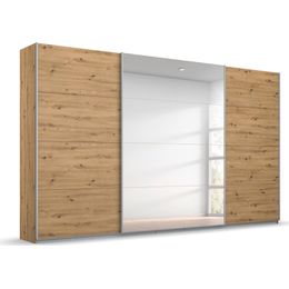 Schwebetürenschrank Rauch "Kleiderschrank Schrank Garderobe BESTSELLER KOLUNA mit Spiegel" Schränke Gr. B/H/T: 315 cm x 210 cm x 62 cm, 3 St., braun (eiche artisan) inkl. 2 Innenschubladen sowie extra Einlegeböden MADE IN GERMANY