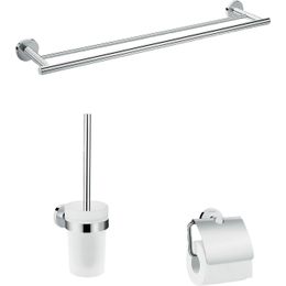 Badaccessoire-Set Hansgrohe Badaccessoires-Sets grau (chrom) 3-teilig, chrom