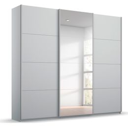 Schwebetürenschrank Rauch "Kleiderschrank Schrank Garderobe BESTSELLER KOLUNA mit Spiegel" Schränke Gr. B/H/T: 203 cm x 229 cm x 62 cm, 3 St., grau (seidengrau) inkl. 2 Innenschubladen sowie extra Einlegeböden MADE IN GERMANY