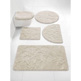 Badematte HEINE HOME Badematten Gr. 2 tlg. WC-Set mit Ausschnitt (47cm x 50cm),, beige (ecru)