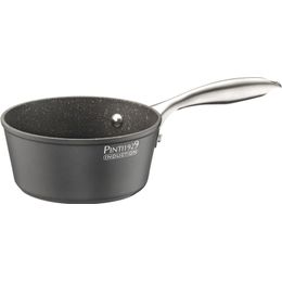 Pinti Inox Kasserolle PINTINOX "ST1" Töpfe Gr. 1,2 l + Ø 16cm + Höhe 7,1cm, grau (schwarz, edelstahlfarben) 3-lagige Antihaftbeschichtung, Induktionsgeeignet, Ø 16 cm