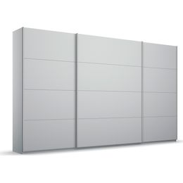 Schwebetürenschrank Rauch "Kleiderschrank Schrank Garderobe KOLUNA mit Dekor-Front" Schränke Gr. B/H/T: 315 cm x 210 cm x 62 cm, 3 St., grau (seidengrau) inkl. 2 Innenschubladen sowie extra Einlegeböden MADE IN GERMANY