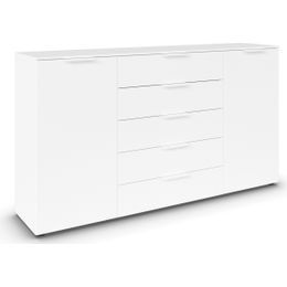 Kommode Rauch "Flipp" Sideboards Gr. B/H/T: 180cm x 100cm x 42cm, 5 St., weiß (alpinweiß) 2-türig mit 5 Schubladen und Soft-Close-Funktion in zwei Breiten