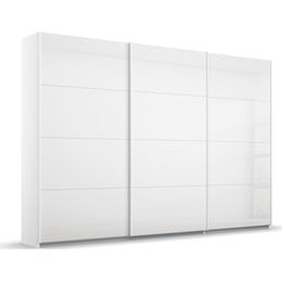 Schwebetürenschrank Rauch "Koluna" Schränke Gr. B/H/T: 271 cm x 210 cm x 62 cm, 3 St., weiß (alpinweiß, glas kristallweiß) Glasfront, inkl. 2 Innenschubladen sowie extra Böden