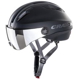 Fahrradhelm Cratoni "Pedelec-Helm EVO" Gr. 53, schwarz (schwarz, anthrazit matt), Helme, 53/57 Kopfumfang: 53cm - 57cm