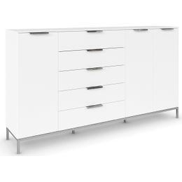 Kommode Rauch "Flipp" Sideboards Gr. B/H/T: 200cm x 111cm x 42cm, 5 St., weiß (alpinweiß) 3-türig mit 5 Schubladen und Soft-Close-Funktion